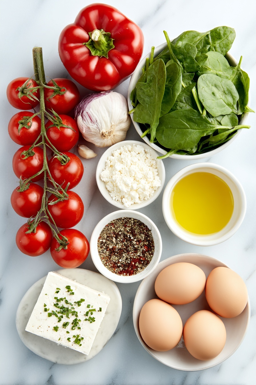 Baked Feta Eggs with Tomatoes: Irresistibly Savory & Quick